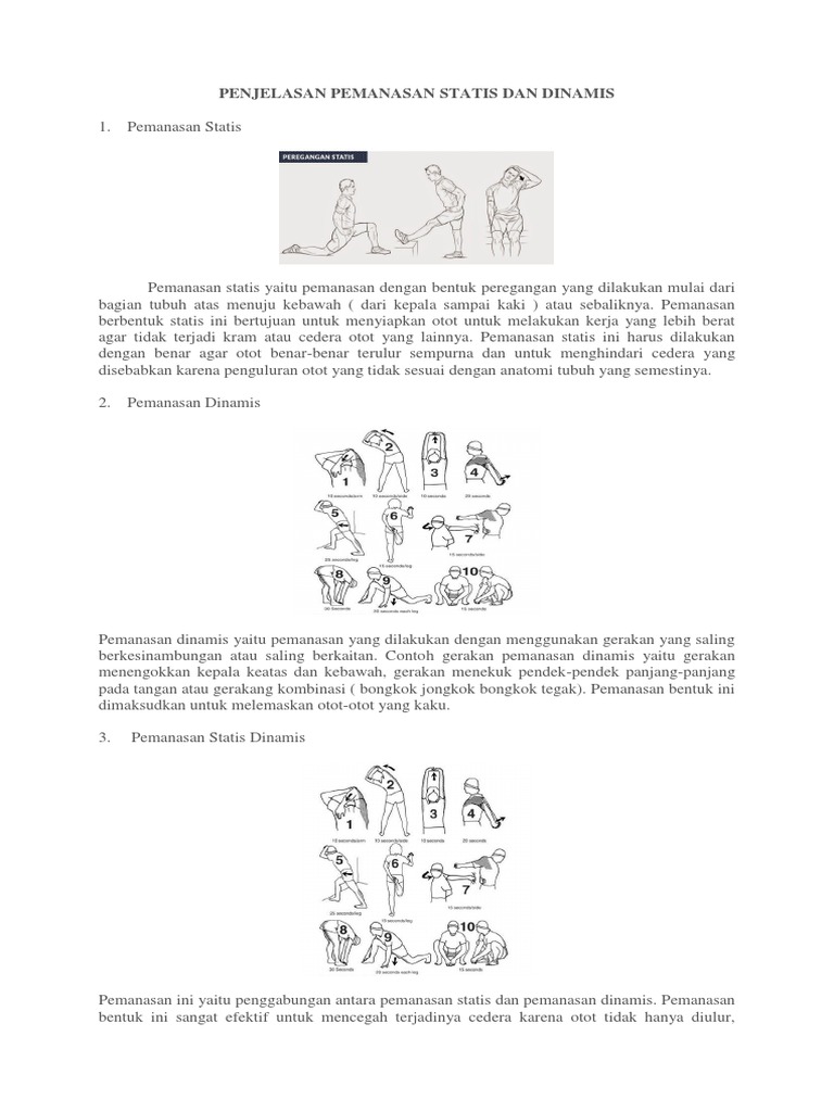 Penjelasan Pemanasan Statis Dan Dinamis | PDF | Karier & Perkembangan