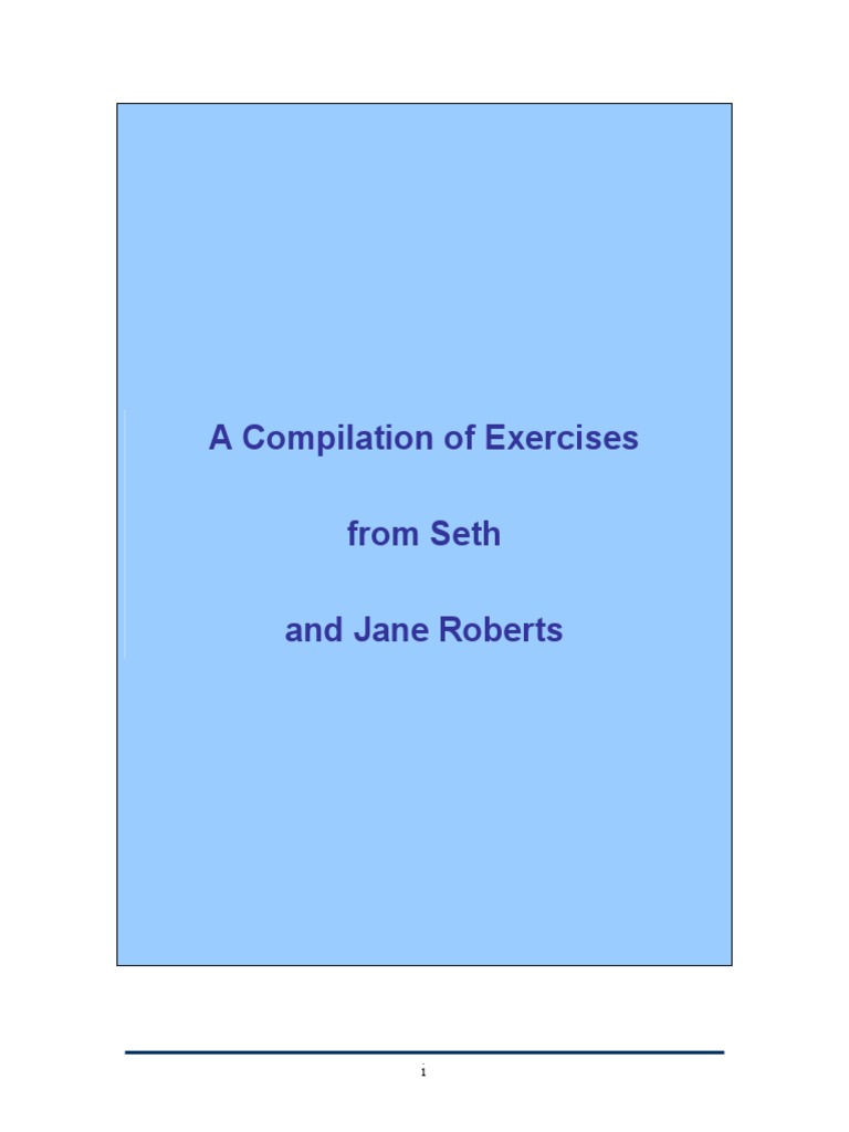 Compilation of Exercises - Seth and Jane Roberts PDF | PDF ...