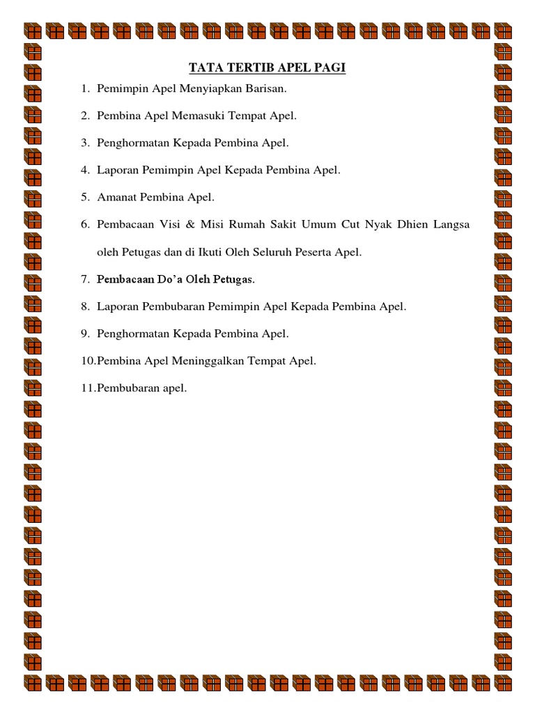 Tata Tertib Apel Pagi | PDF