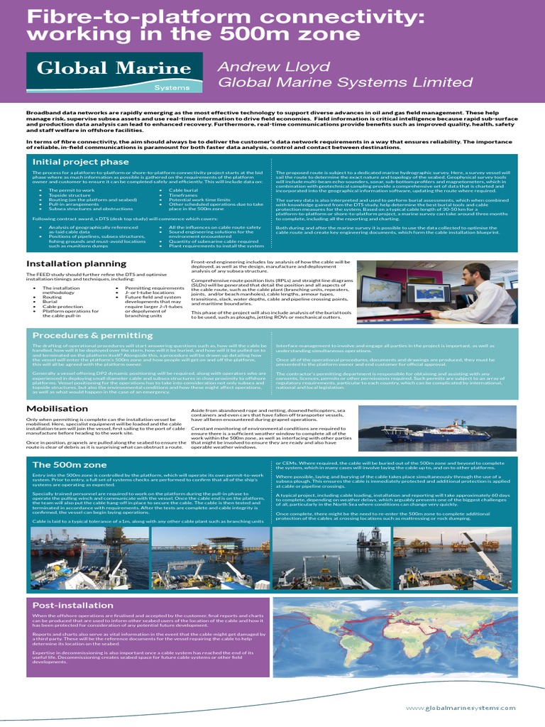Fibre To Platform Connectivity Working in The 500m Zone F Web2 | PDF ...