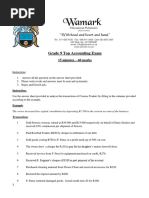 Accounting Grade 8 Exam and Answer Sheet | PDF | Cheque | Banks
