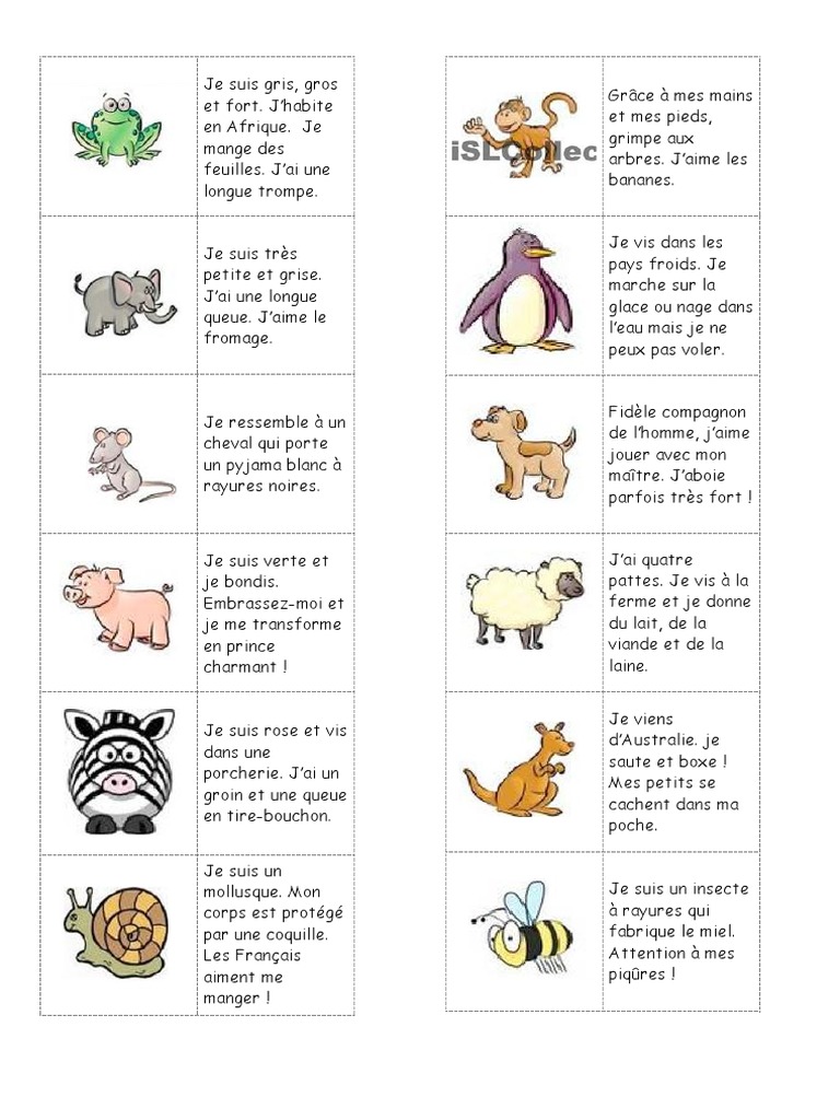 Devinettes sur les animaux variés | PDF