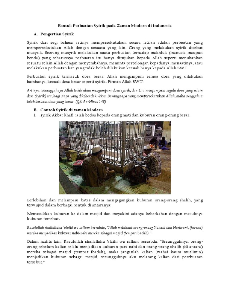 Syirik Modern di Indonesia: Contoh dan Fenomena | PDF