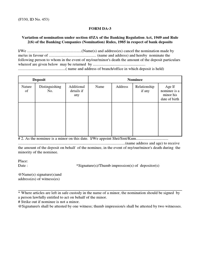 Nominee Change Form | PDF