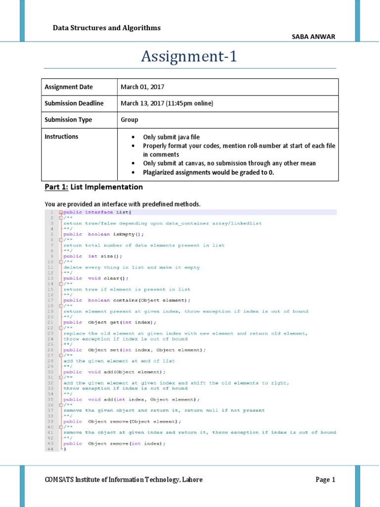 Assignment 1 For Java | PDF | Constructor (Object Oriented Programming) | Programming