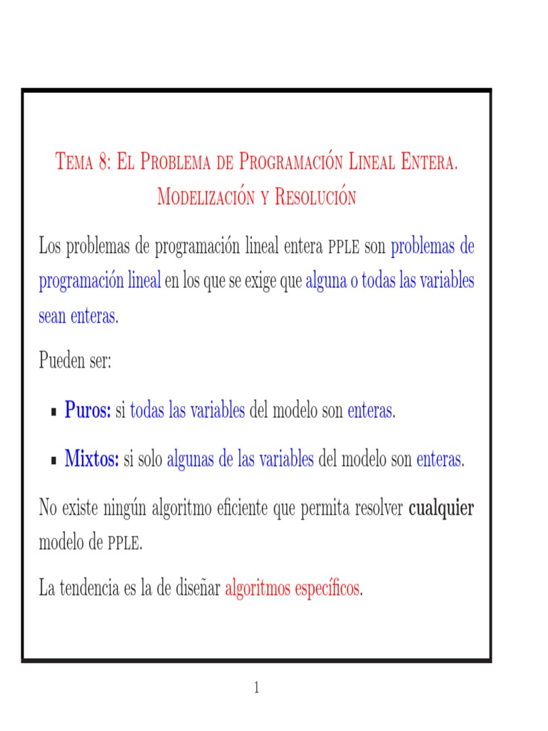 Programación Lineal Entera: Modelos y Soluciones | PDF | Programación ...