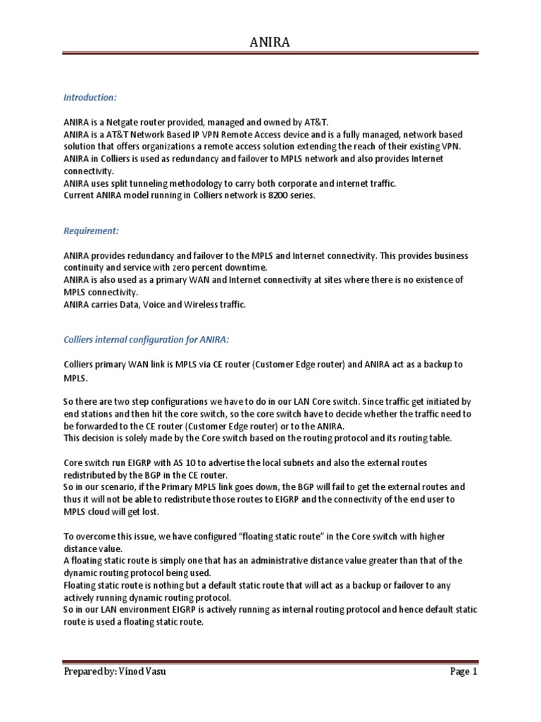 ANIRA V 0.1 | PDF | Multiprotocol Label Switching | Networking