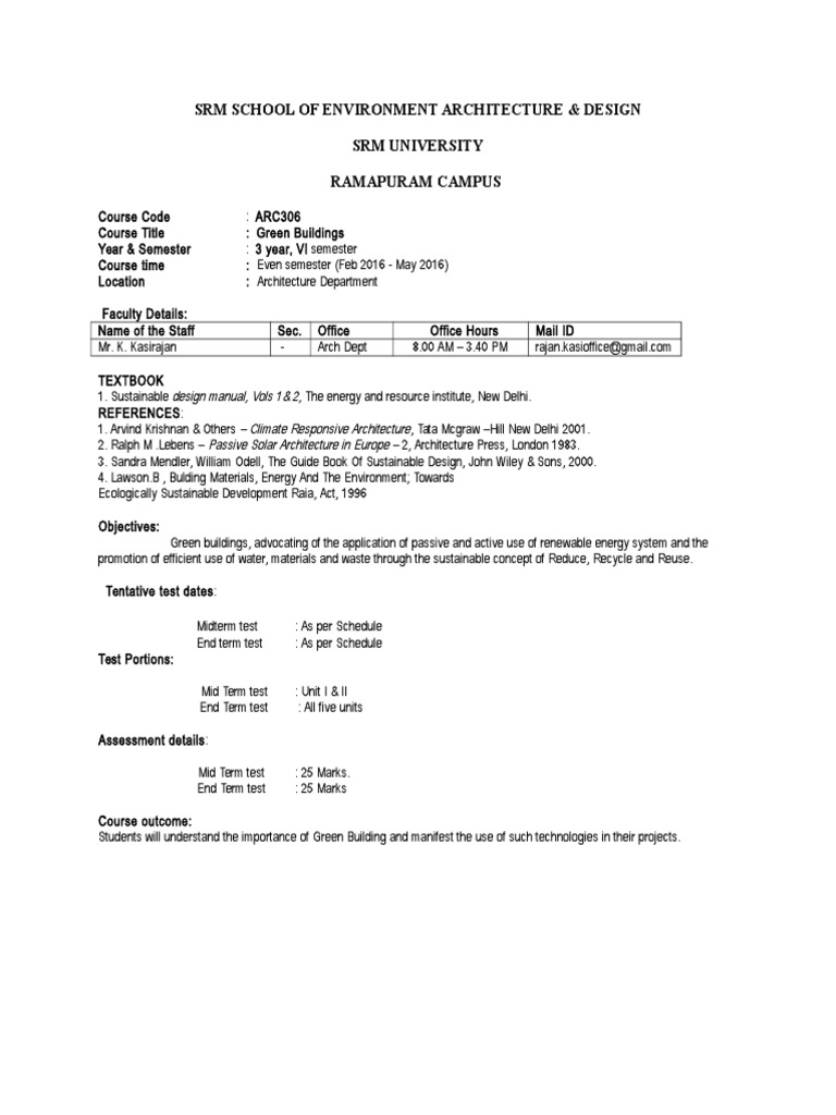 Green Building Course Overview | PDF | Sustainable Design | Sustainable ...