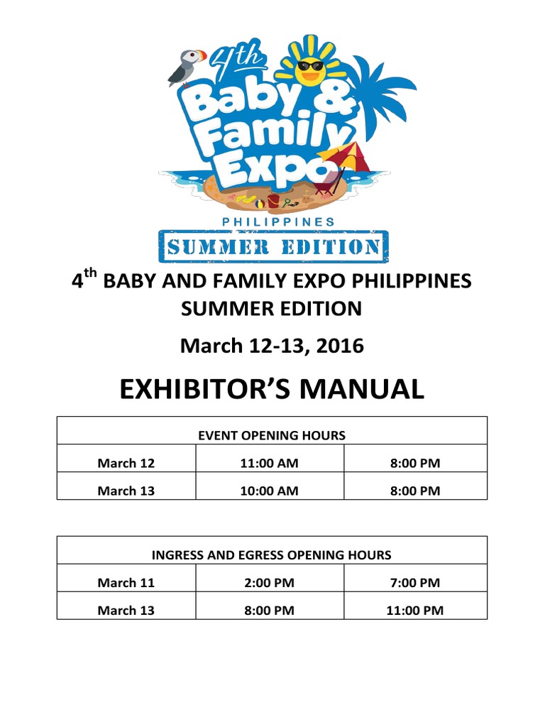 Exhibitor Manual for Baby Expo 2016 | PDF | Metro Manila | Makati