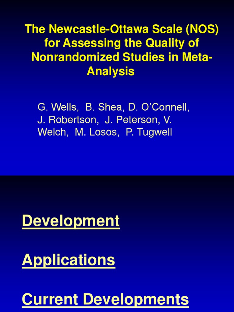 The Newcastle-Ottawa Scale (NOS) For Assessing The Quality of ...