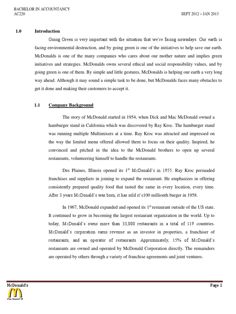 IBM Report Edited | PDF | Mc Donald's | Fast Food