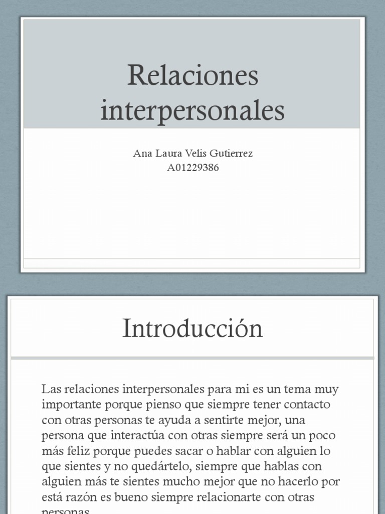 Las Relaciones Interpersonales | PDF | Sociedad | Comportamiento