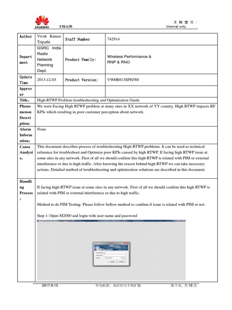 High RTWP Problem Troubleshooting and Optimization Guide | PDF | High ...