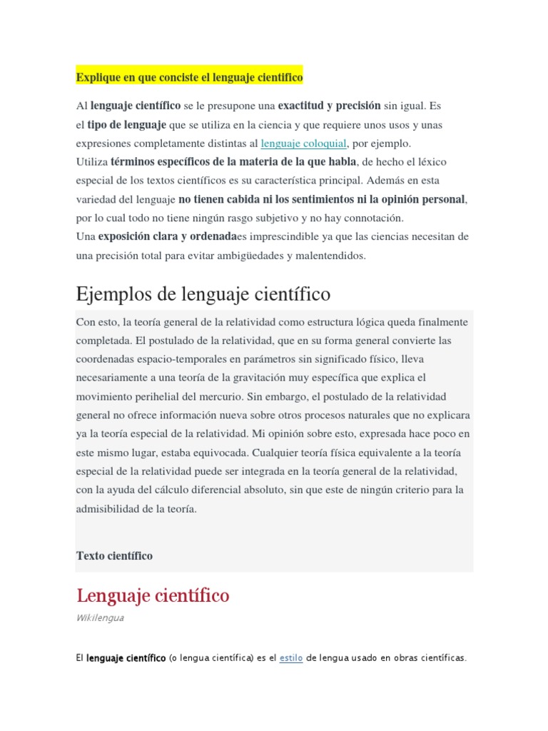 Lenguaje Cientifico | PDF | Semiótica | Comunicación humana