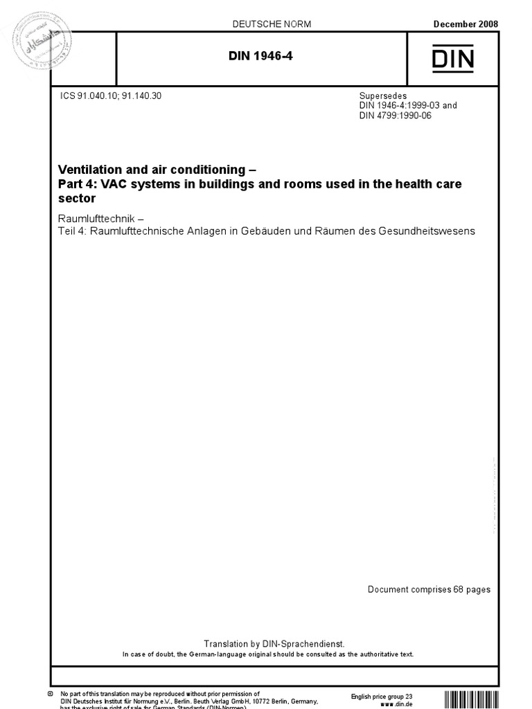 DIN-DIN-1946-4 | Operating Theater | Ventilation (Architecture)