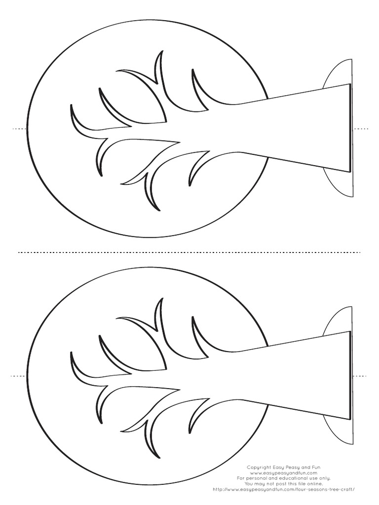 4 Seasons Tree Craft Template 2 Per Sheet PDF | PDF