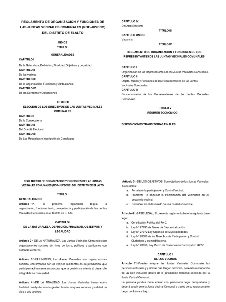 Junta Vecinal | PDF | Alcalde | Votación