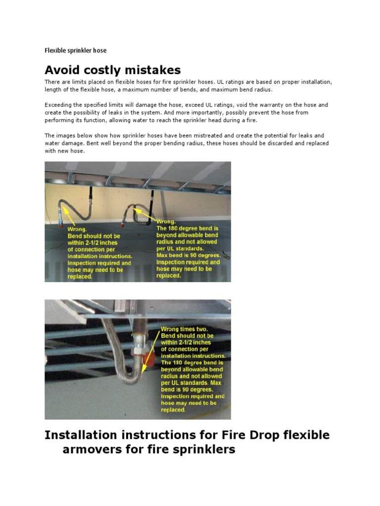 Flexible Sprinkler Hose | Fire Sprinkler System | Pipe (Fluid Conveyance)