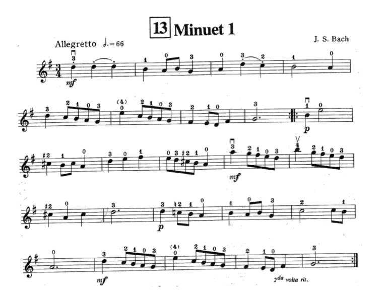 Minuet 1 Bach | PDF