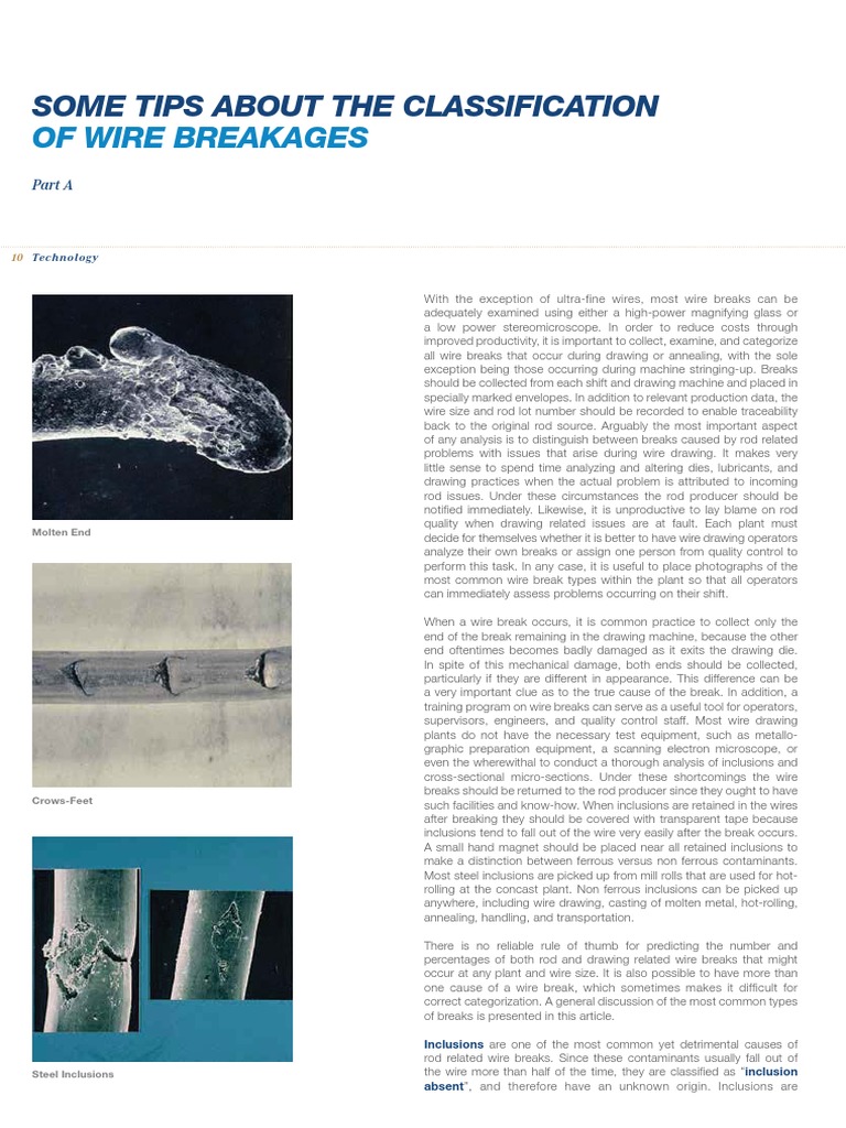 Some Tips About The Classification of Wire Breakages Part A - 2012 ...