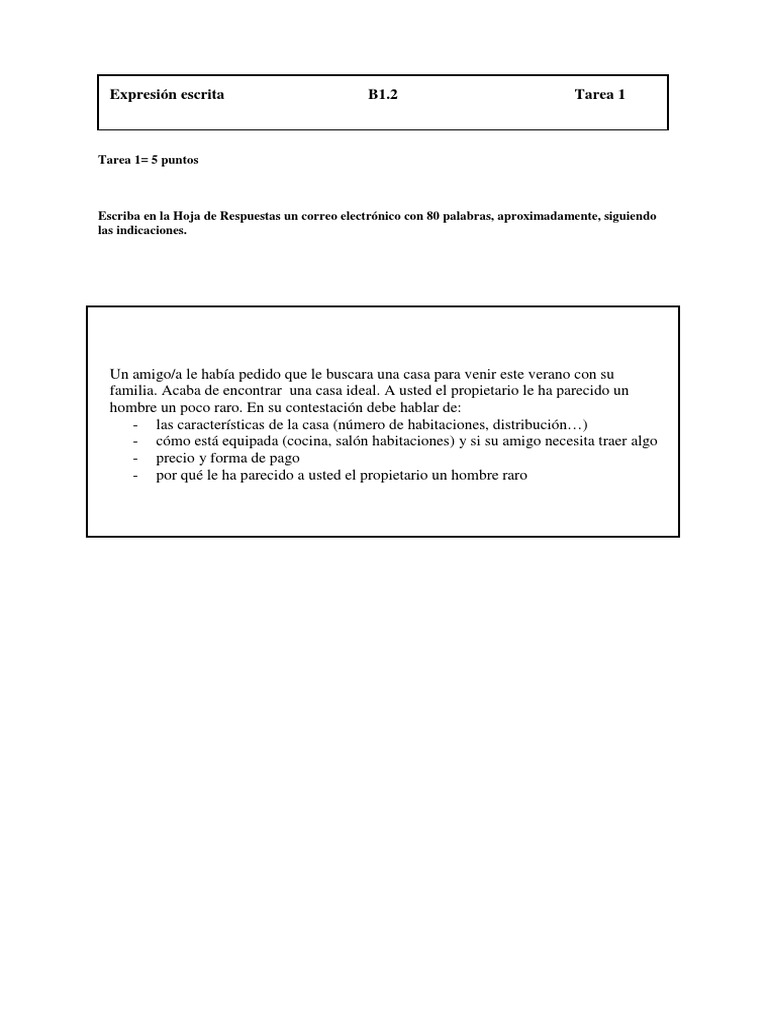 B1 Expresión Escrita EOI | PDF