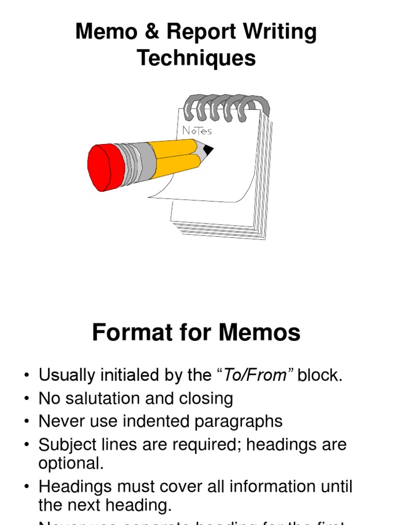 Memo & Report Writing Techniques | PDF | Memorandum | Paragraph