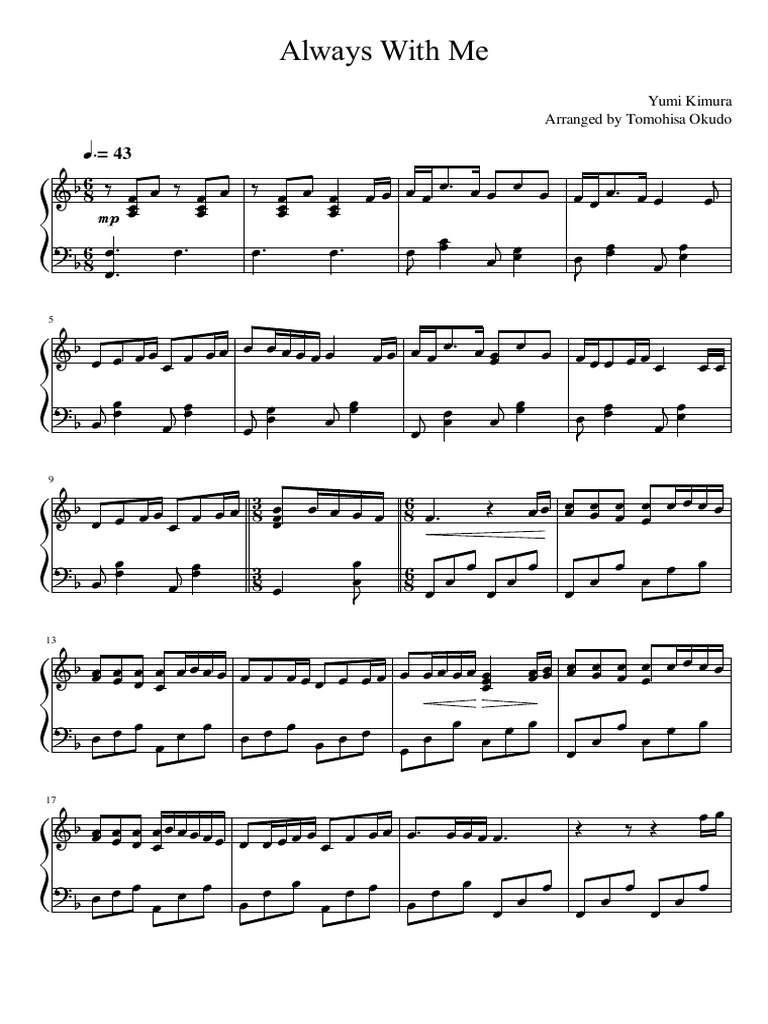 Always With Me Piano Cover.
