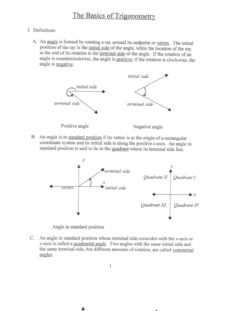 Basics of Trigonometry | PDF
