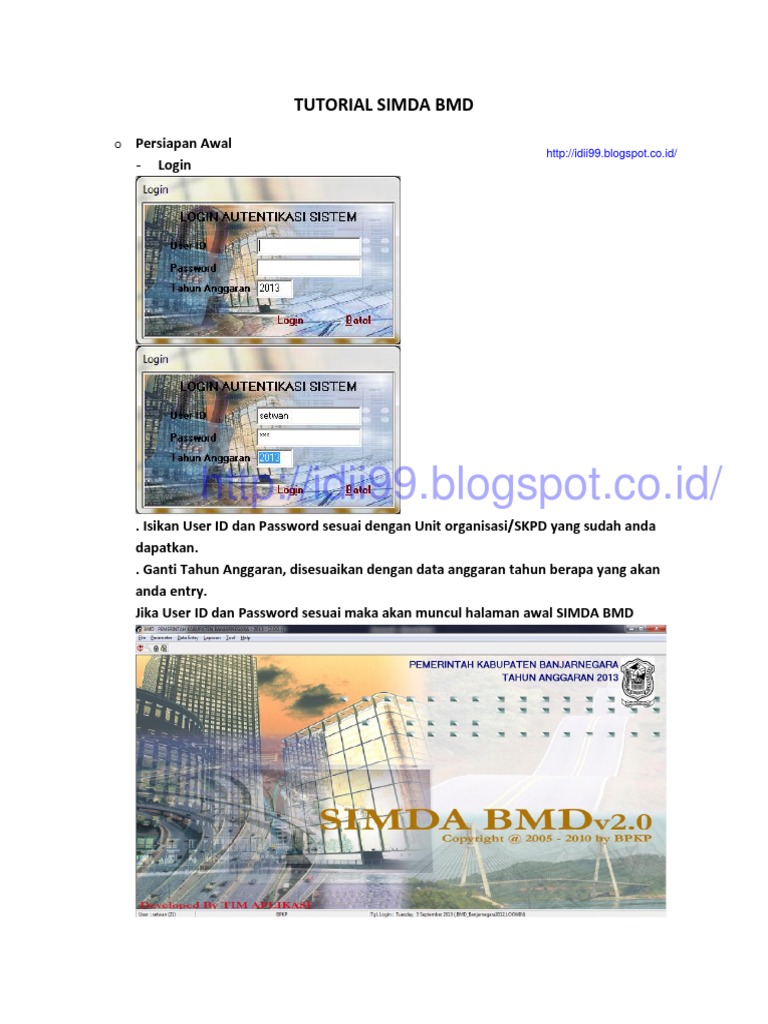 Tutorial Cara Kerja Simda BMD | PDF