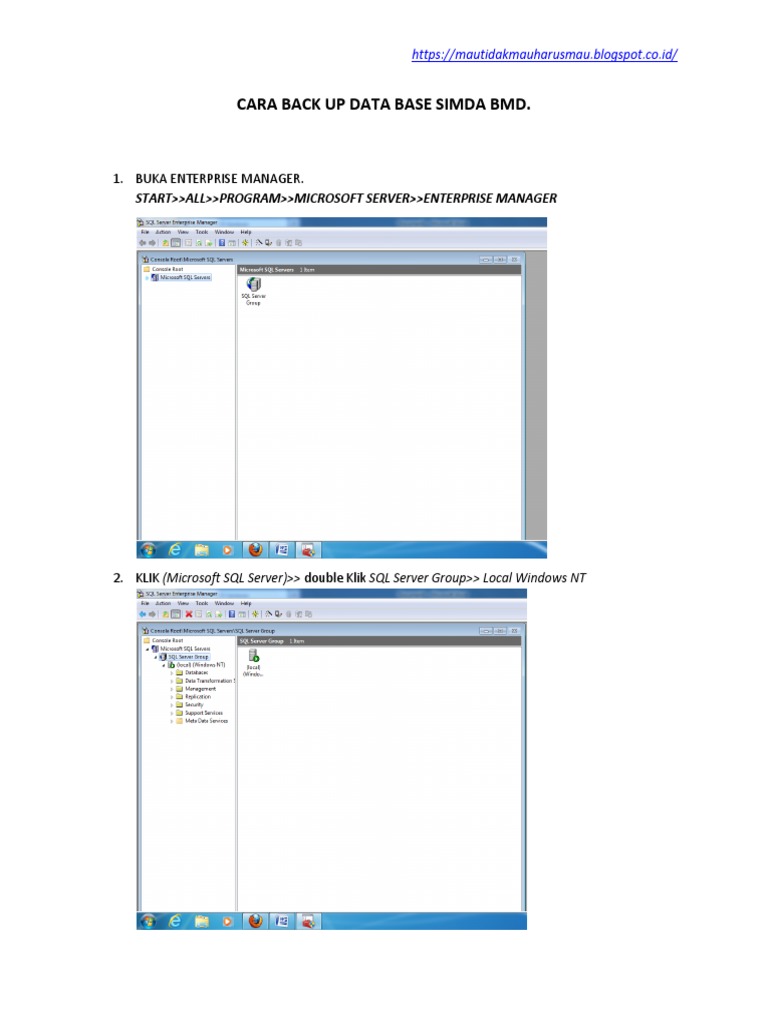 Tutorial Cara Backup Database Simda BMD PDF | PDF