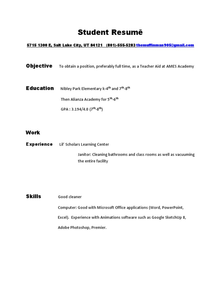 Student Resume | PDF