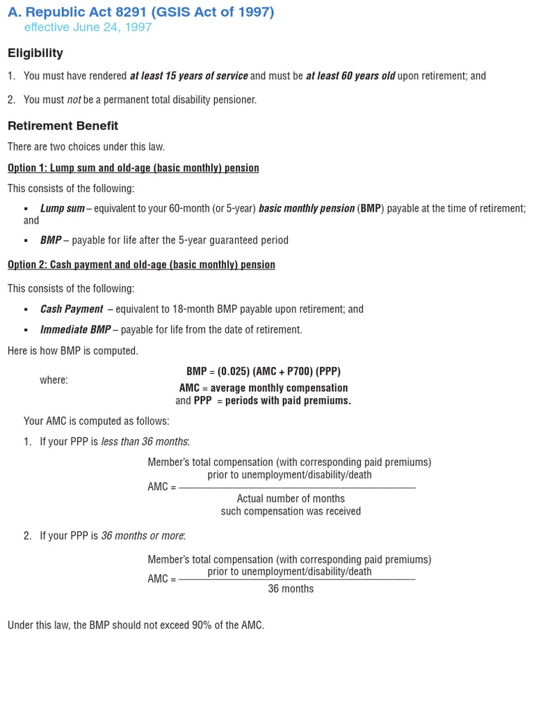 GSIS Retirement Pay Computation Guide | PDF | Annuity (European) | Pension