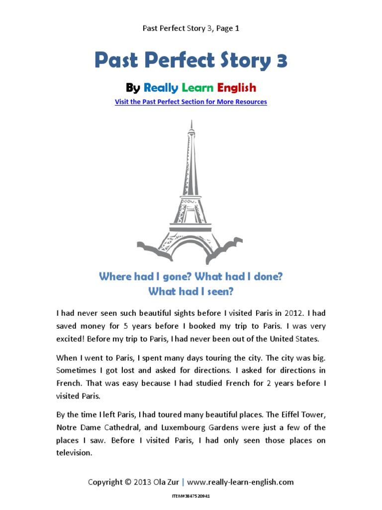 Past Perfect Story 3 | PDF | Question | Perfect (Grammar)