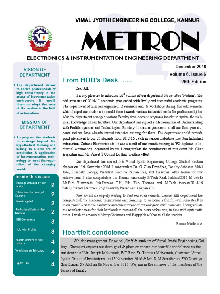 METRON (December 2016) | PDF | Engineering | Science And Technology