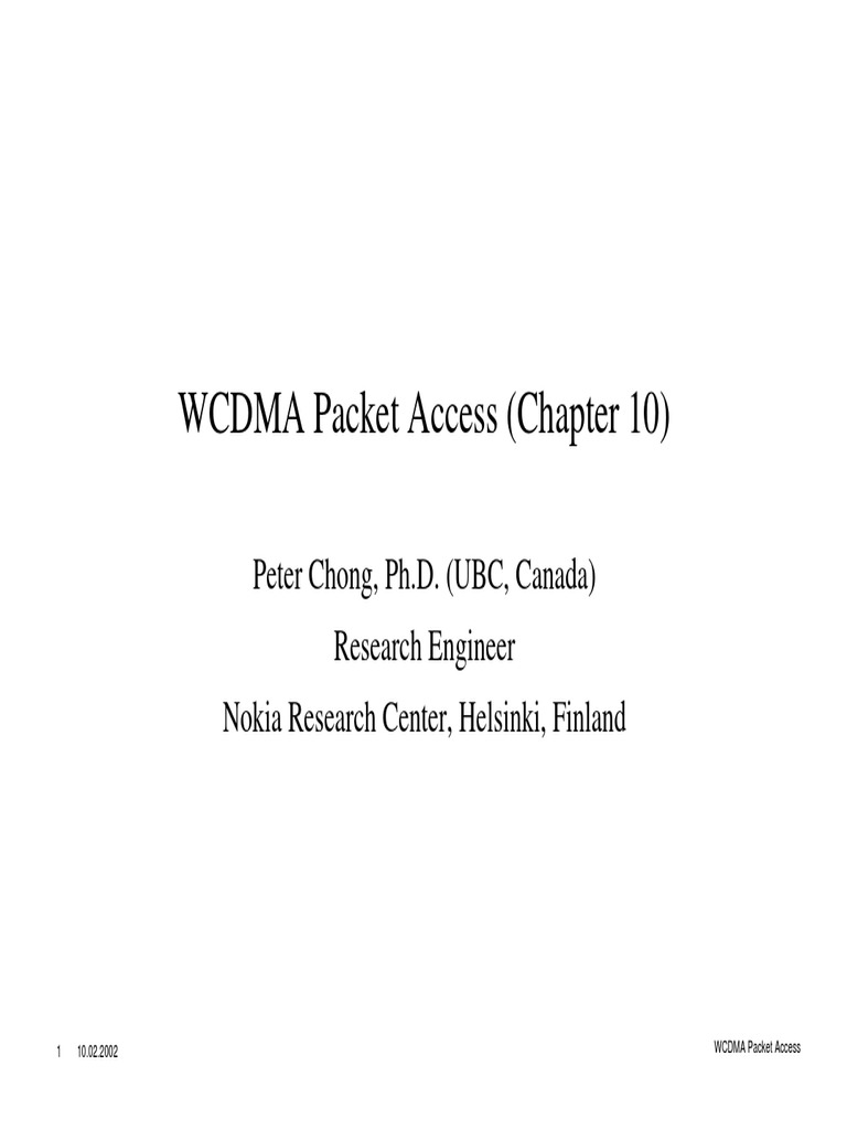 WCDMA Packet Access (Chapter 10) | PDF