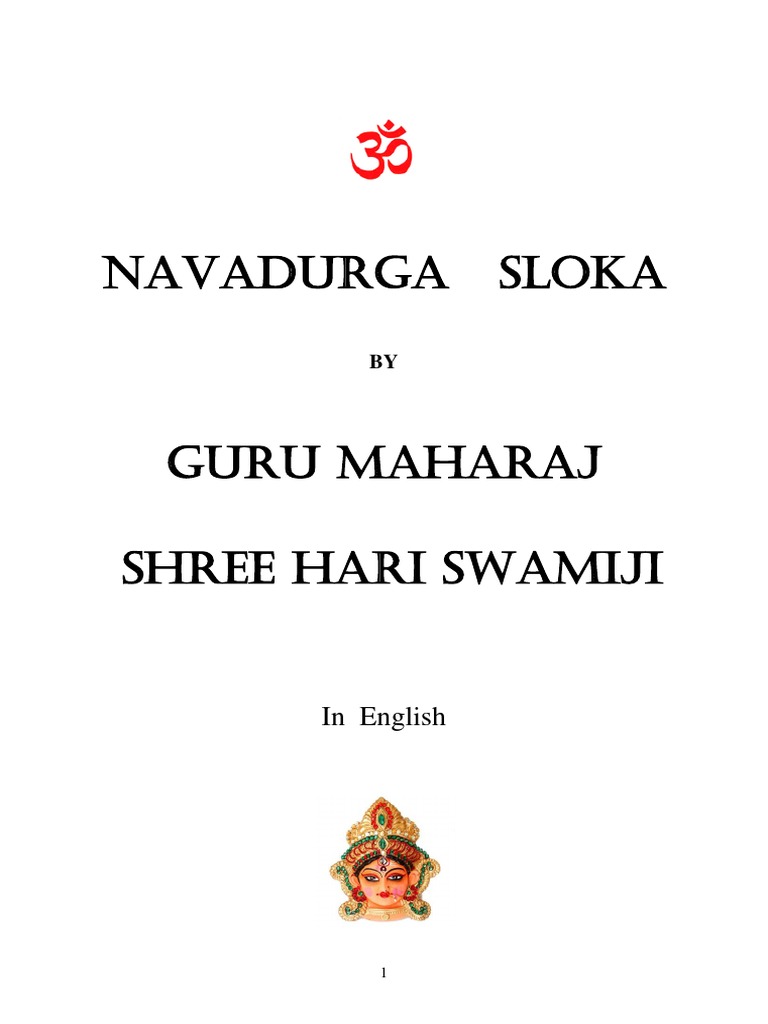 Nava Durga Slokam, Meanings and Pooja Instructions (English) | PDF ...