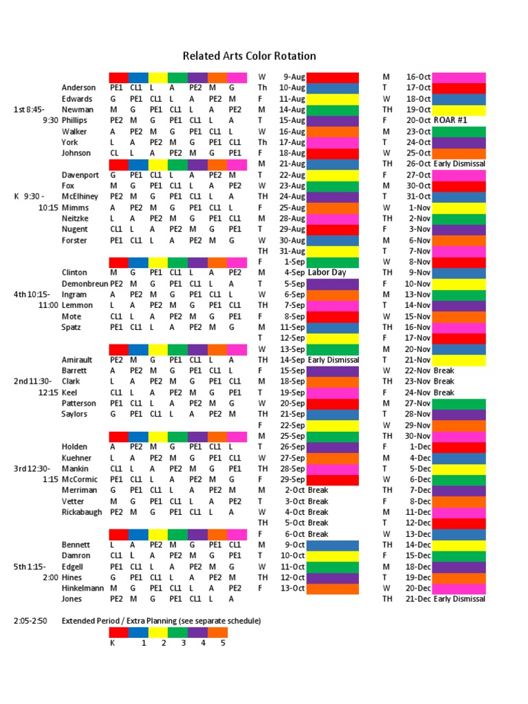 Fall 2017 Updated Color Rotation | PDF