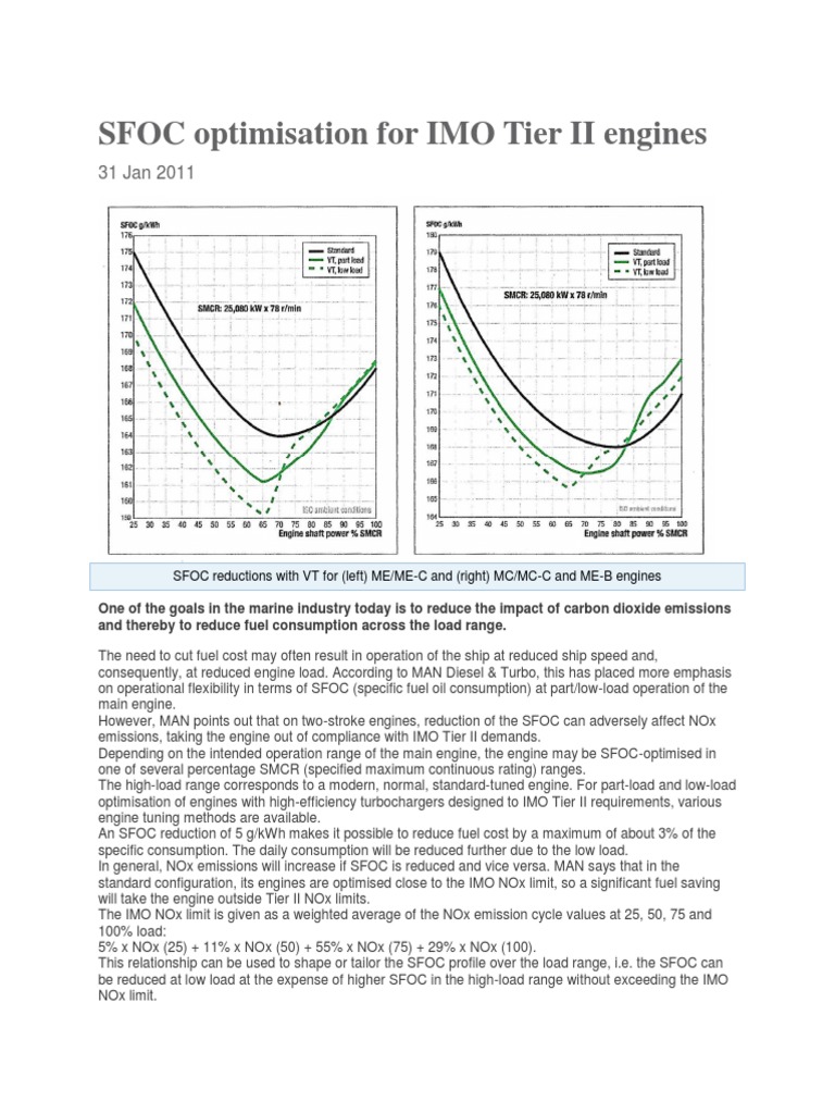 SFOC Optimisation for IMO Tier II Engines | Engines | Turbocharger ...