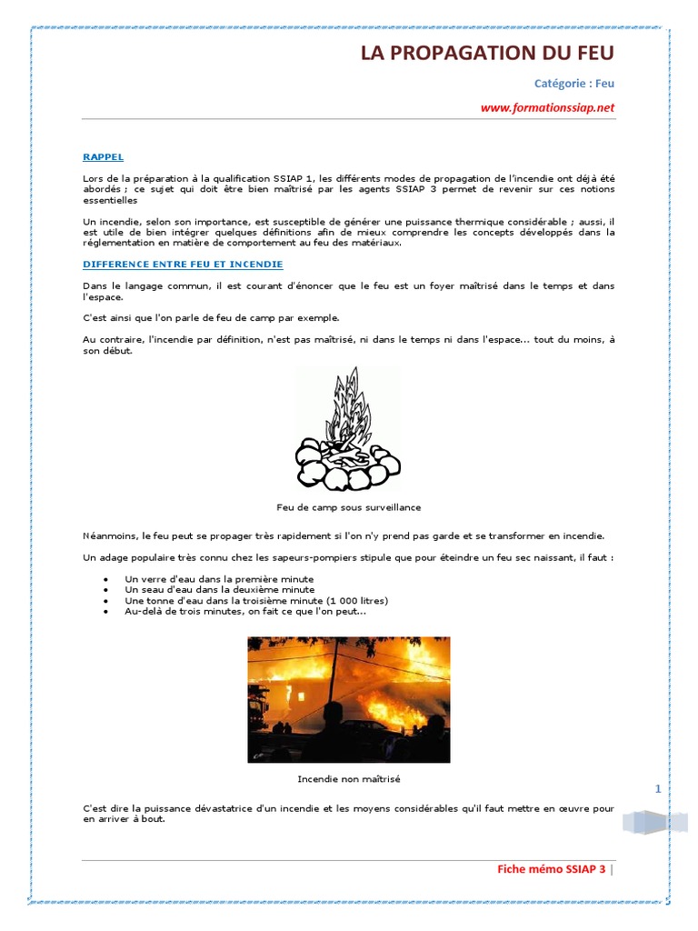 Modes de Propagation du Feu | PDF | Conduction thermique | Feu
