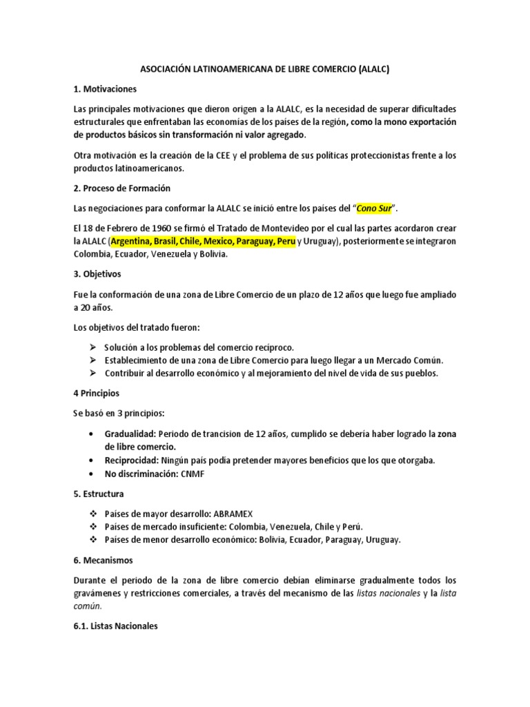 Orígenes y objetivos de la ALALC | PDF | America latina | Comercio