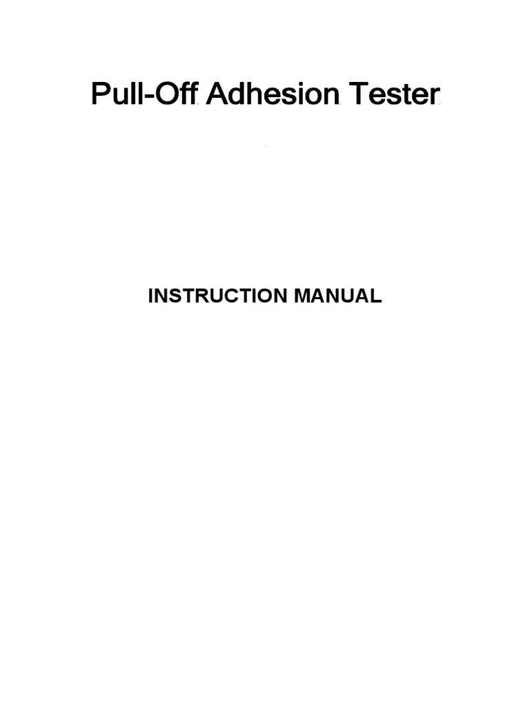 BGD 500 Pull-Off Adhesion Tester Netural | PDF | Adhesive | Calibration