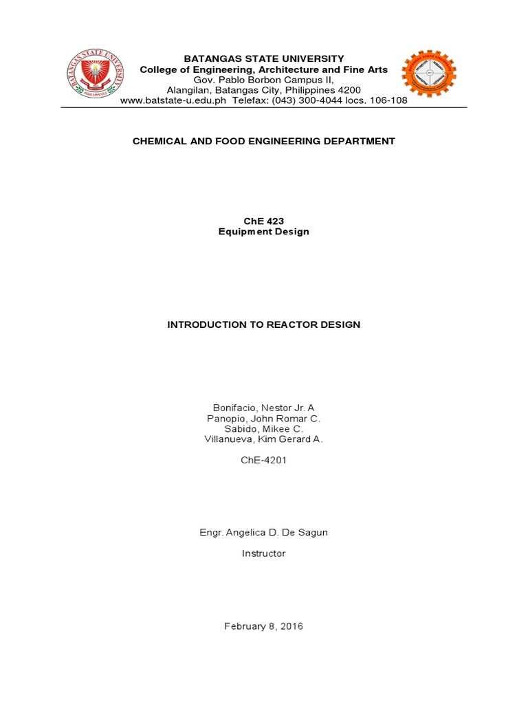 Reactor Design Lesson | PDF | Chemical Reactor | Reaction Rate
