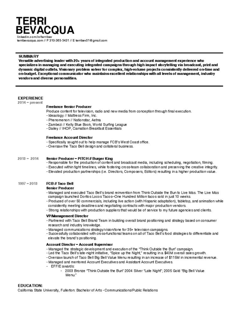 Terri Bev Resume | PDF | Brand | Business Economics