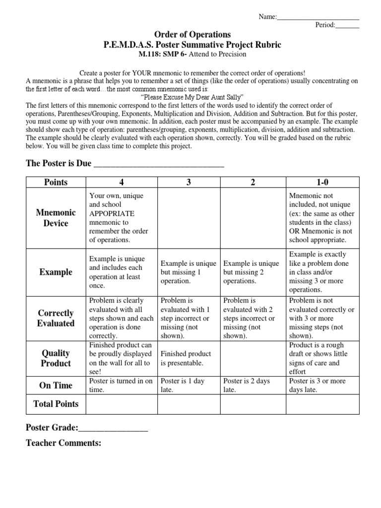 Pemdas Poster Project