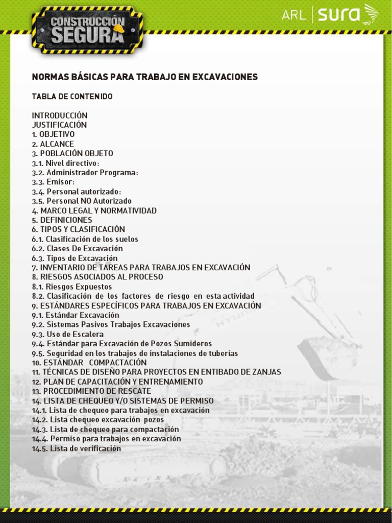 Procedimiento Excavaciones - SURA PDF | PDF