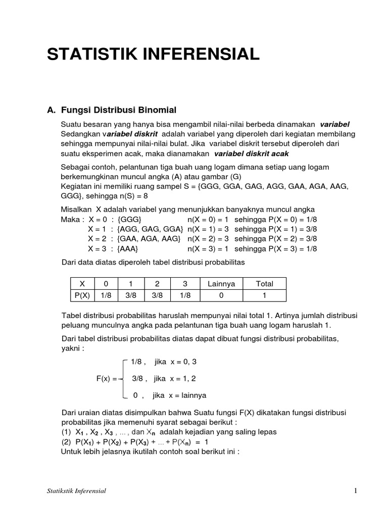 Distribusi Peluang Binomial dan Contoh | PDF