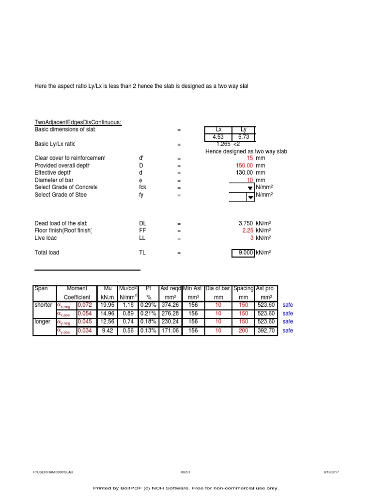 Design of Kitchen Slab: Load Calculation | PDF | Building Technology | Building