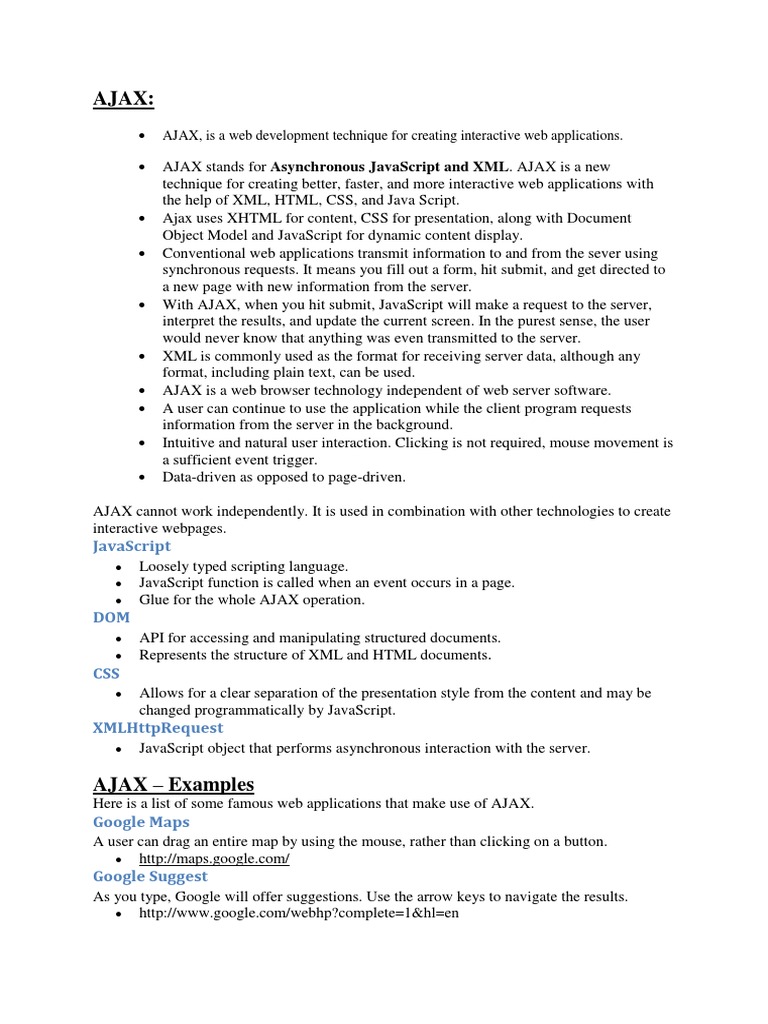 Ajax:: AJAX, Is A Web Development Technique For Creating Interactive Web Applications | Download ...