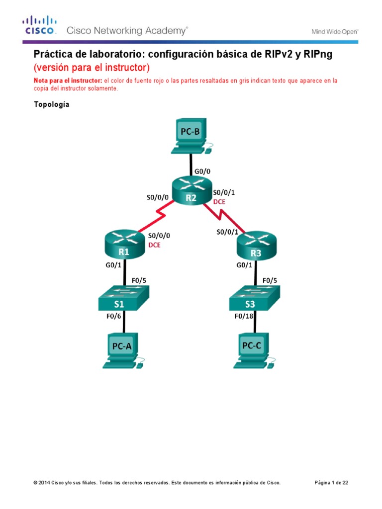 7.3.2.4 Lab - Configuring Basic RIPv2 and RIPng - ILM | PDF | Enrutador ...