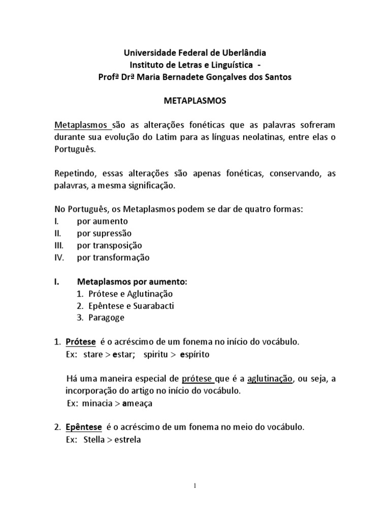 Metaplasmos 2017 | PDF | Fonema | Sílaba